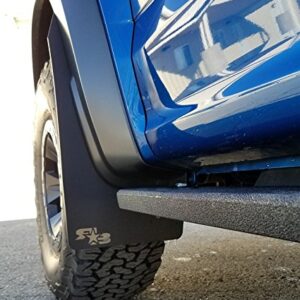 RokBlokz Mud Flaps for 2017-2020 Ford Raptor - Set of 4 - Multiple Colors Available - Mud Guards are Custom Cut and Fit - Includes All Mounting Hardware (Black with Black Logo)