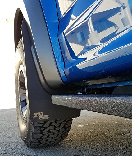 RokBlokz Mud Flaps for 2017-2020 Ford Raptor - Set of 4 - Multiple Colors Available - Mud Guards are Custom Cut and Fit - Includes All Mounting Hardware (Black with Black Logo)