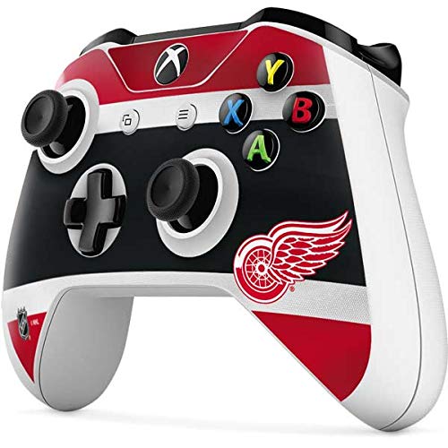 Skinit Decal Gaming Skin compatible with Xbox One S Controller - Officially Licensed NHL Detroit Red Wings Jersey Design