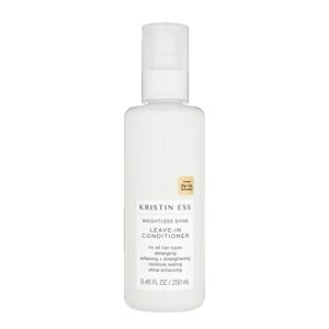 kristin ess hair weightless shine leave in conditioner spray for curly, straight & dry damaged hair - vegan, sulfate free + paraben free - moisture repairing detangler spray for frizzy hair, 8.45 oz.