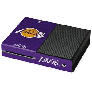 skinit decal gaming skin compatible with xbox one console - officially licensed nba los angeles lakers purple primary logo design