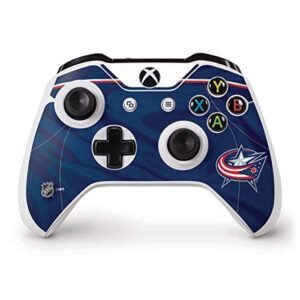 skinit decal gaming skin compatible with xbox one s controller - officially licensed nhl columbus blue jackets jersey design