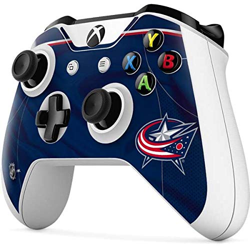 Skinit Decal Gaming Skin Compatible with Xbox One S Controller - Officially Licensed NHL Columbus Blue Jackets Jersey Design