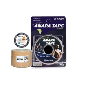 anapa kinesiology tape for athletes, water resistant, reduce pain and injury discovery muscle support adhesive for knee, shoulder, elbow therapeutic cotton roll made in korea 1.96" x 16.4 ft