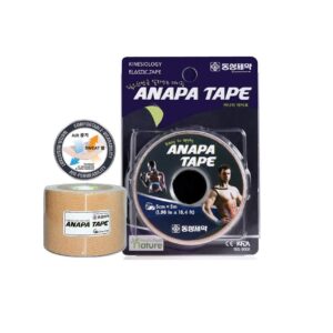 Anapa Kinesiology Tape for Athletes, Water Resistant, Reduce Pain and Injury Discovery Muscle Support Adhesive for Knee, Shoulder, Elbow Therapeutic Cotton Roll Made in Korea 1.96" X 16.4 ft