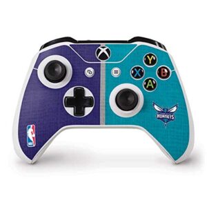 skinit decal gaming skin compatible with xbox one s controller - officially licensed nba charlotte hornets canvas design