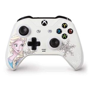 skinit decal gaming skin compatible with xbox one s controller - officially licensed disney elsa snowflakes design