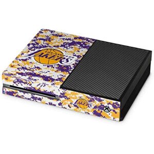 skinit decal gaming skin compatible with xbox one console - officially licensed nba los angeles lakers digi camo design