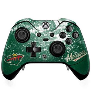 skinit decal gaming skin compatible with xbox one elite controller - officially licensed nhl minnesota wild frozen design