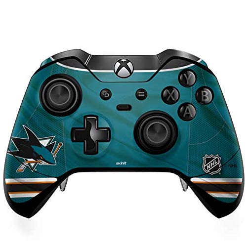 Skinit Decal Gaming Skin compatible with Xbox One Elite Controller - Officially Licensed NHL San Jose Sharks Home Jersey Design