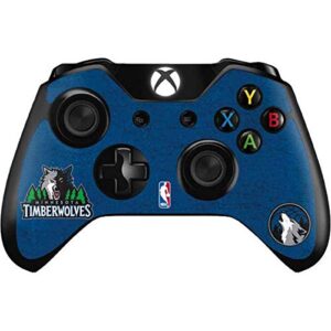 skinit decal gaming skin compatible with xbox one controller - officially licensed nba minnesota timberwolves distressed design