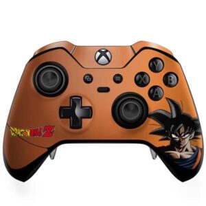 skinit decal gaming skin compatible with xbox one elite controller - officially licensed dragon ball z goku portrait design