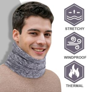 WTACTFUL Windproof Fleece Neck Warmer Thermal Snoods Scarf Ski Face Mask Thick Cover Bandana for Cold Weather Keep Warm Winter Outdoor Snowboard Skiing Cycling Hunting Men Women Gray