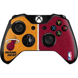 skinit decal gaming skin compatible with xbox one controller - officially licensed nba miami heat canvas design