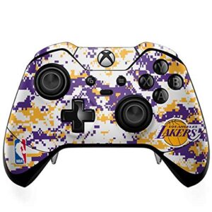 skinit decal gaming skin compatible with xbox one elite controller - officially licensed nba los angeles lakers digi camo design