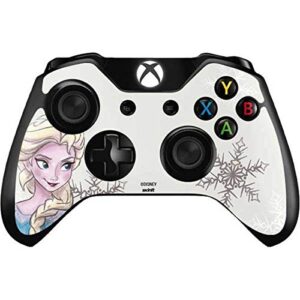 skinit decal gaming skin compatible with xbox one controller - officially licensed disney elsa snowflakes design