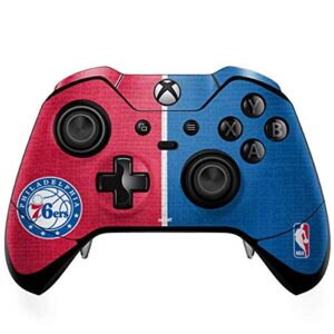 skinit decal gaming skin compatible with xbox one elite controller - officially licensed nba philadelphia 76ers canvas split design