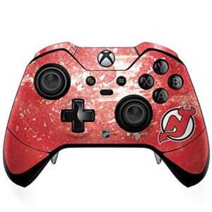 skinit decal gaming skin compatible with xbox one elite controller - officially licensed nhl new jersey devils frozen design