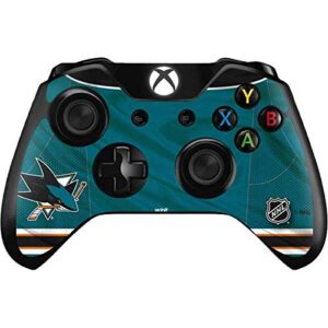 skinit decal gaming skin compatible with xbox one controller - officially licensed nhl san jose sharks home jersey design