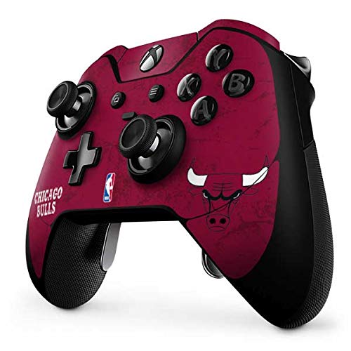 Skinit Decal Gaming Skin compatible with Xbox One Elite Controller - Officially Licensed NBA Chicago Bulls Red Distressed Design