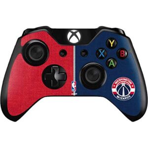 skinit decal gaming skin compatible with xbox one controller - officially licensed nba washington wizards canvas split design