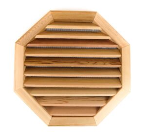 miller shingle octagon clear cedar vent, flush mount - 18 inch x 18 inch