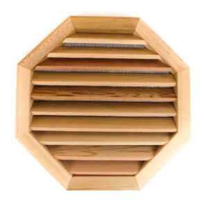 Miller Shingle Octagon Clear Cedar Vent, Flush Mount - 18 inch x 18 inch