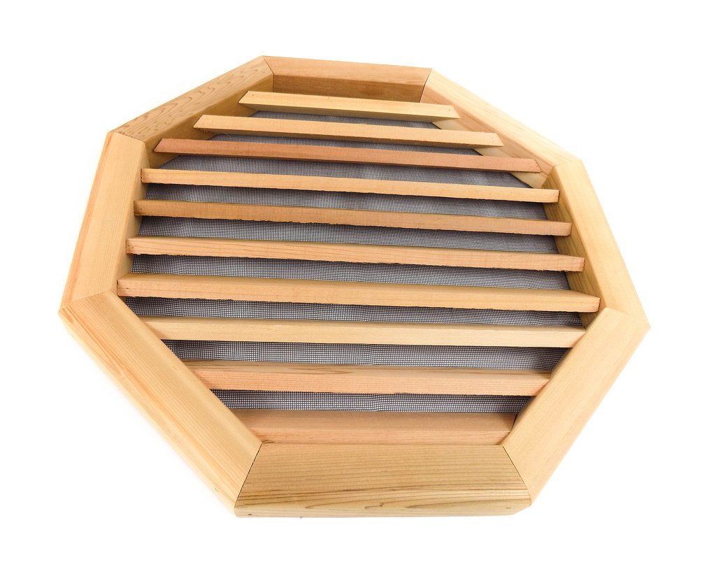 Miller Shingle Octagon Clear Cedar Vent, Flush Mount - 18 inch x 18 inch