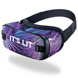 mightyskins skin compatible with samsung gear vr (2016) – its lit | protective, durable, and unique vinyl decal wrap cover | easy to apply, remove, and change styles | made in the usa