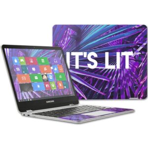 mightyskins skin compatible with samsung chromebook plus 12.3"(2017 - its lit | protective, durable, and unique vinyl decal wrap cover | easy to apply, remove, and change styles | made in the usa