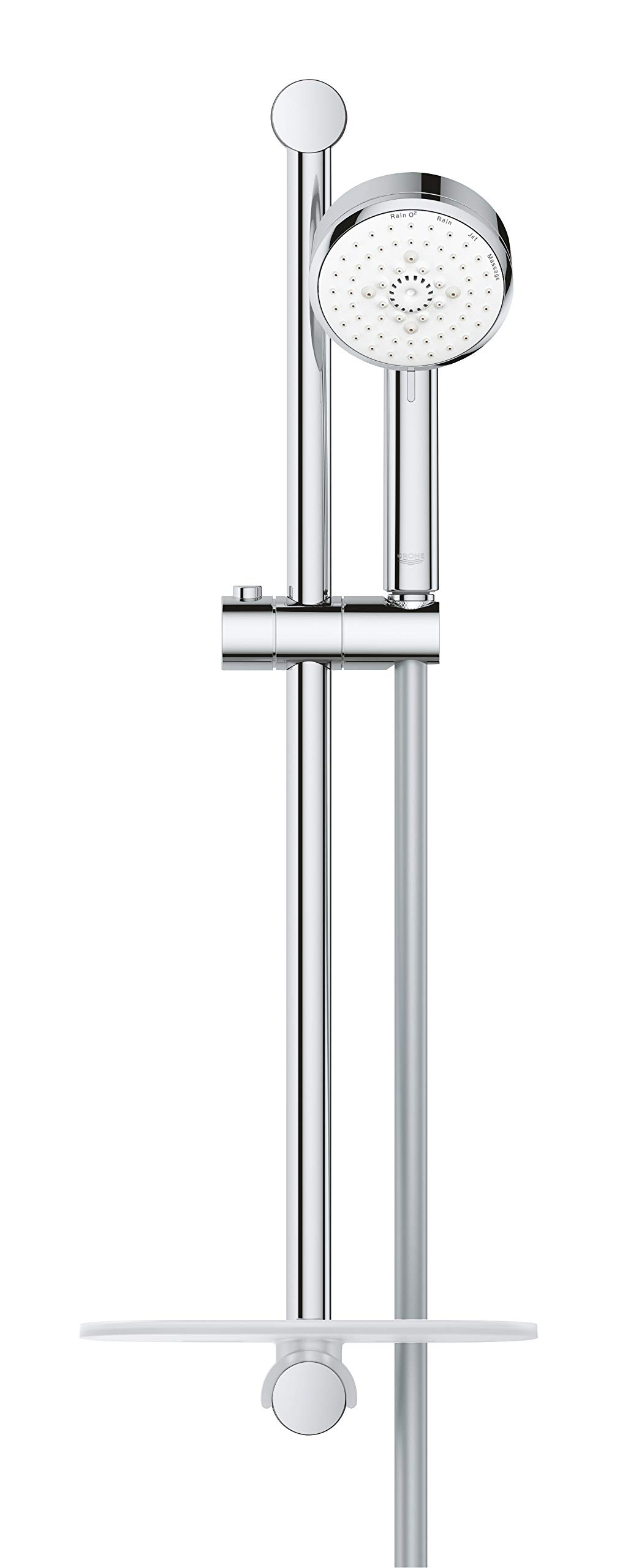 Grohe 27577002 Tempesta Cosmopolitan 100 4 Spray Shower Rail Set, Starlight Chrome, 24 Inch