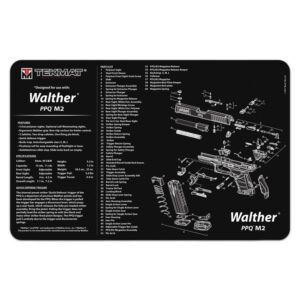 tekmat cleaning mat for use with walther ppq m2 , black