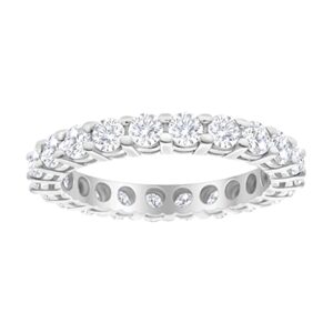 3 carat (ctw) 14k white gold round diamond ladies eternity wedding anniversary stackable ring band premium collection