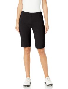 slim-sation women's golf wide band pull on short with real pockets(black,10)