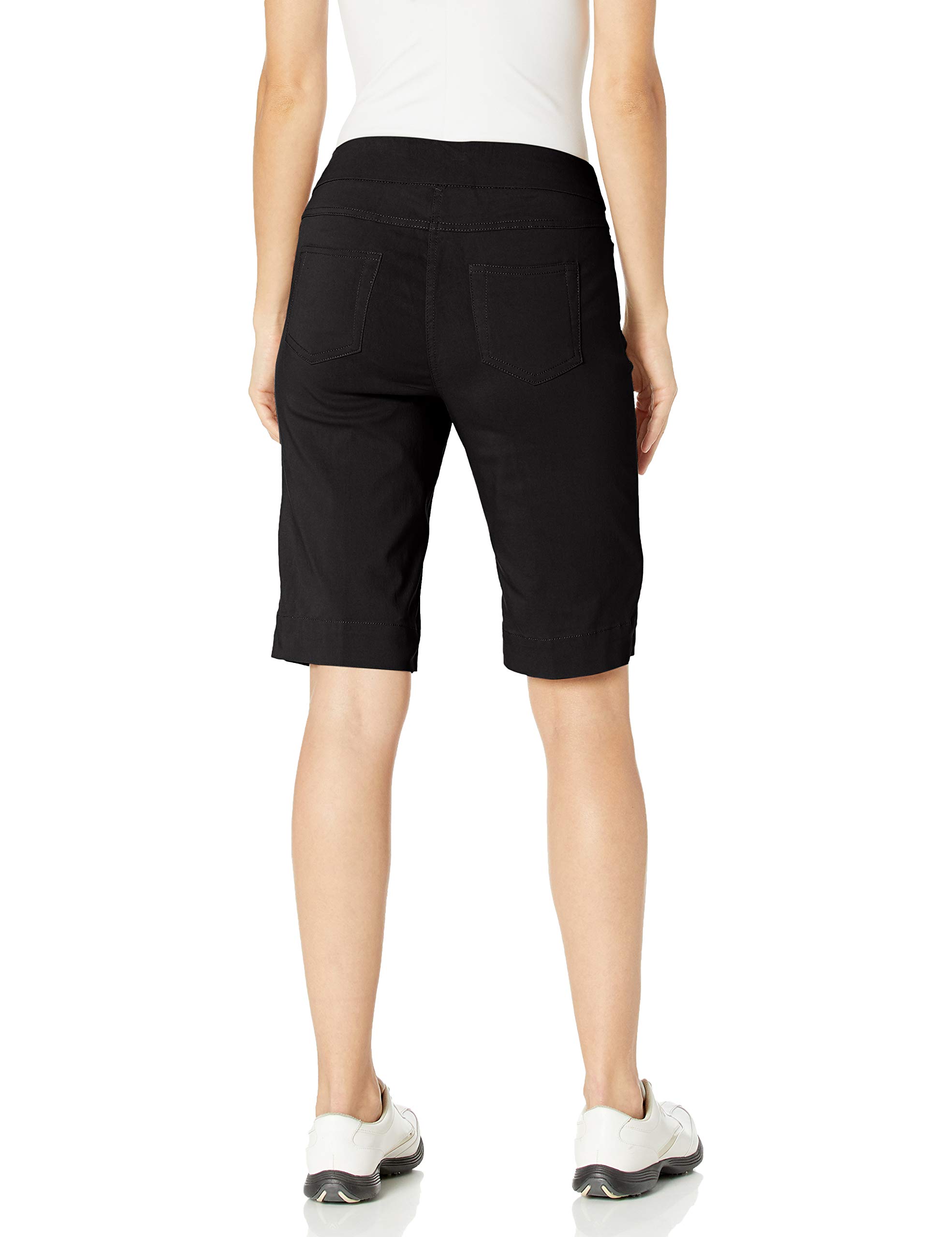 SLIM-SATION Women's Golf Wide Band Pull On Short with Real Pockets(Black,10)