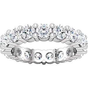 houston diamond district 4 carat (ctw) 14k white gold round diamond ladies eternity wedding anniversary stackable ring band value collection size: 8