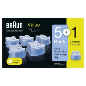 braun ccr5+1 clean & renew cleaning cartridge, 6 piece