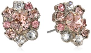 sorrelli crystal rose round crystal cluster stud earrings