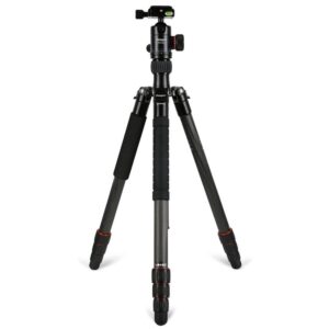 fotopro x-go chameleon 4-section aluminum tripod with fph-52q ball head, black