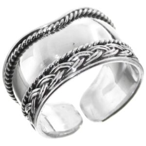 bali handmade filigree 925 sterling silver adjustable toe ring