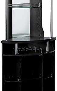 Home Source Corner Bar Unit, Black