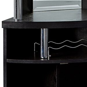 Home Source Corner Bar Unit, Black