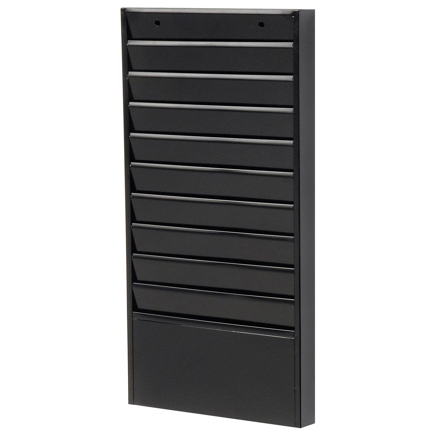 Global Industrial Steel Medical Chart Hanging Wall File Holder, 10 Pockets, Black