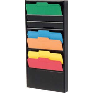 Global Industrial Steel Medical Chart Hanging Wall File Holder, 10 Pockets, Black