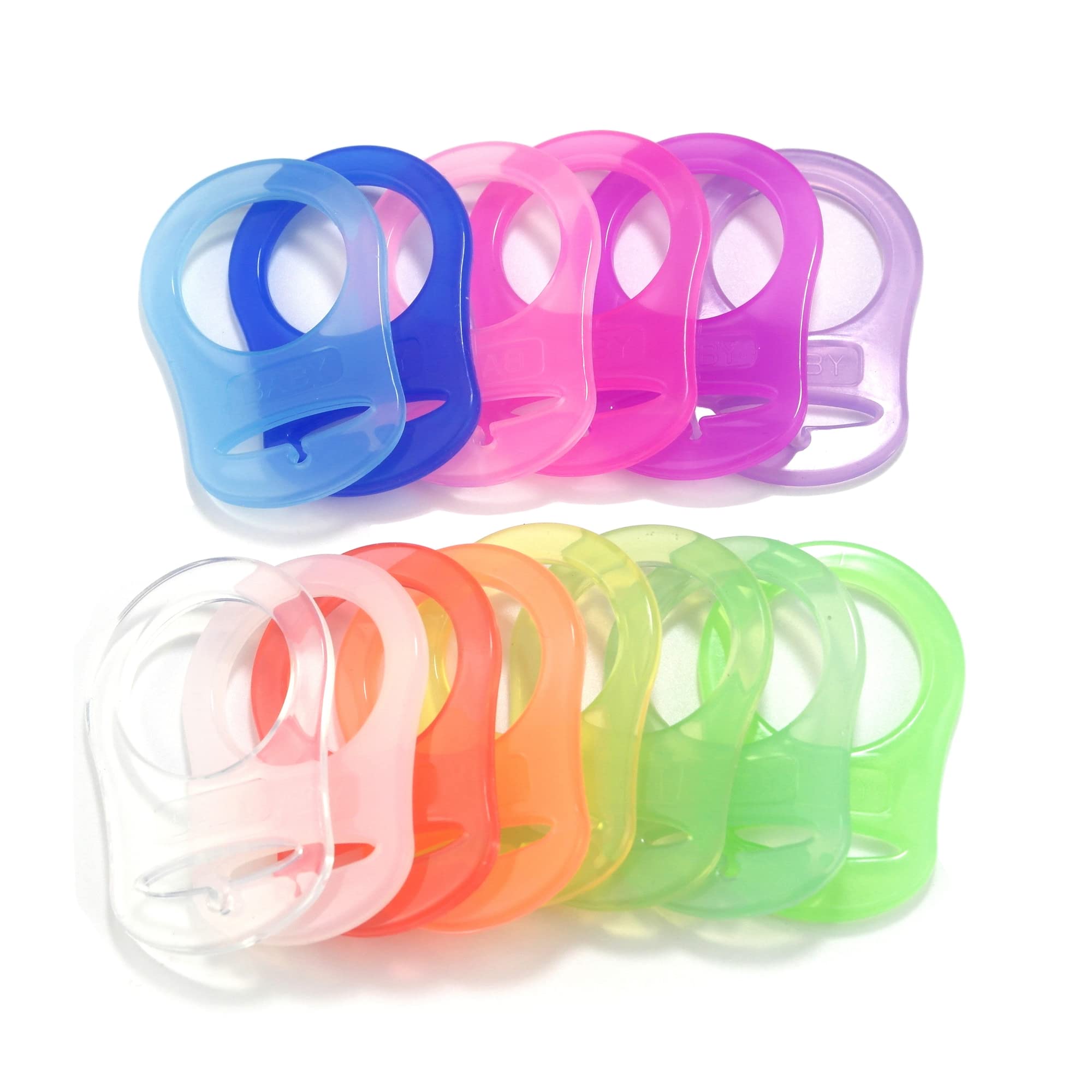 Silicone Adapter Rings Holder for Button Style MAM Nuk Baby Pacifier Soother Teething Ribbon BPA Free Mix Colors Pack of 10