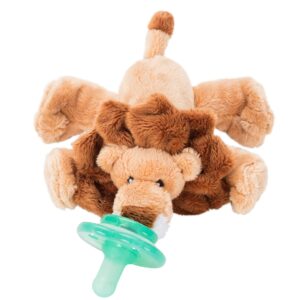 nookums paci-plushies buddies - lion pacifier holder - adapts to name brand pacifiers, suitable for all ages, plush toy includes detachable pacifier