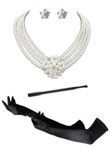 zivyes audrey hepburn holly golightly breakfast at tiffanys costume accessory necklace gloves holder