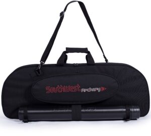 southwest archery universal takedown recurve bow case | fully padded foam case includes adjustable arrow tube and large outside pocket for accessories - perfect for travel