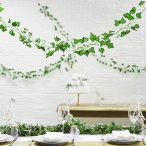 Artiflr 84Feet 12 Strands Artificial Flowers Greenery Fake Hanging Vine Plants Leaf Garland Hanging for Wedding Party Garden Outdoor Office Wall Decoration