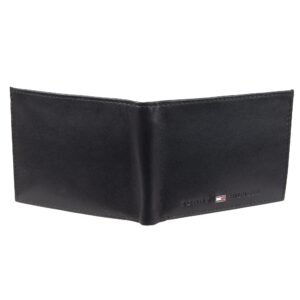 Tommy Hilfiger Men's Leather Wallet-Bifold with RFID Blocking Protection, Charcoal, One Size